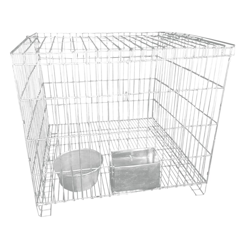 JAULA CON COMEDERO Y BEBEDERO 50x50x40 – Frescorganico